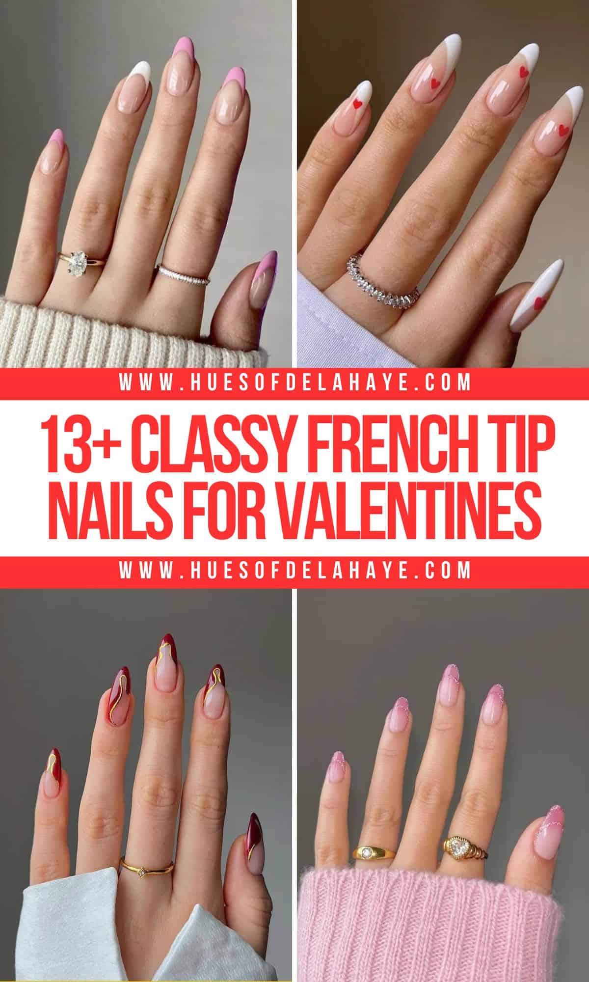 13+ Classy French Tip Nails For Valentine's Day