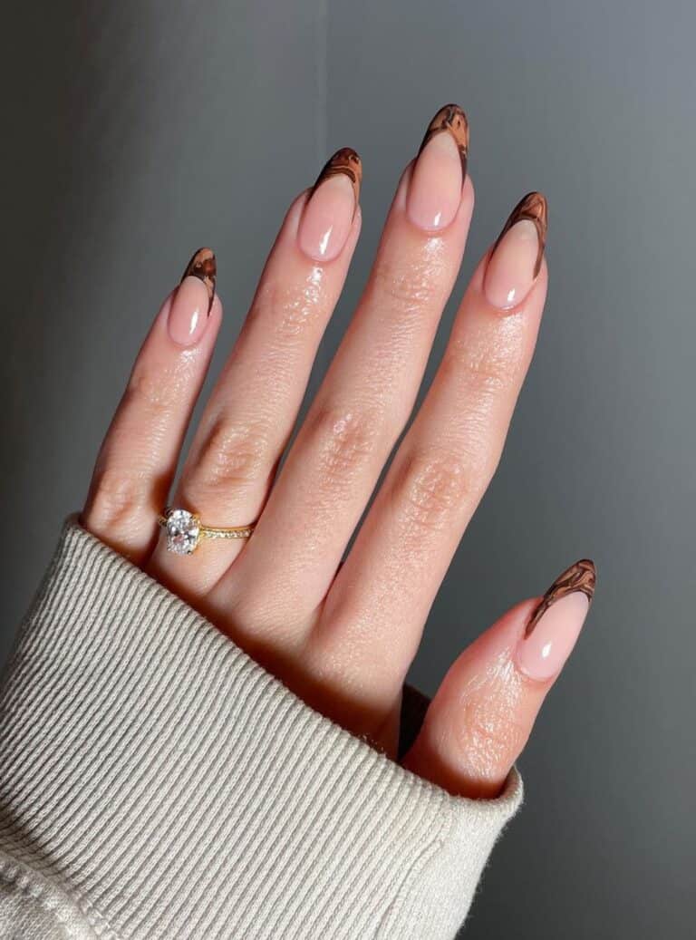 20+ Cute Fall French Nails Giving Your Manicure A Glow